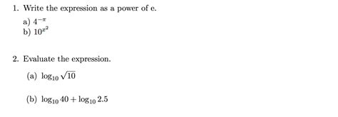 Solved Write The Expression As A Power Of E A 4pi B