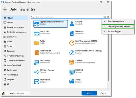 Deprecated Entries Devolutions Documentation