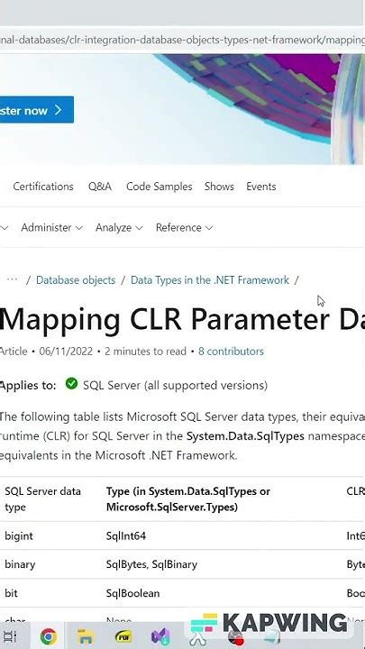 C Tipleri Ile Sqldbtype Tipleri Nasıl Mapping Yapılır Shorts Youtube