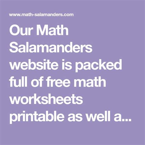 Math Salamanders Worksheets Worksheet24 Math Worksheets Printable