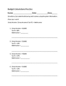 Gross Net Income Calculating By Holly Fyffe Teachers Pay Teachers