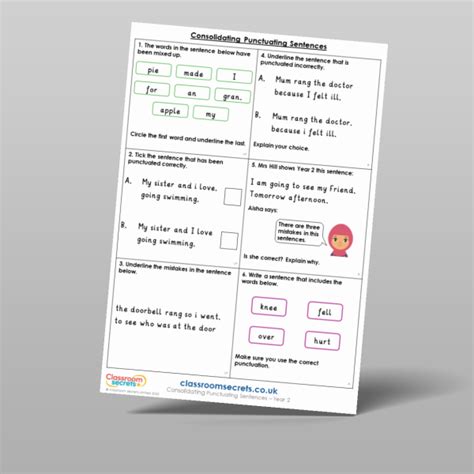Year 2 Consolidating Punctuating Sentences Mixed Activity Resource Classroom Secrets