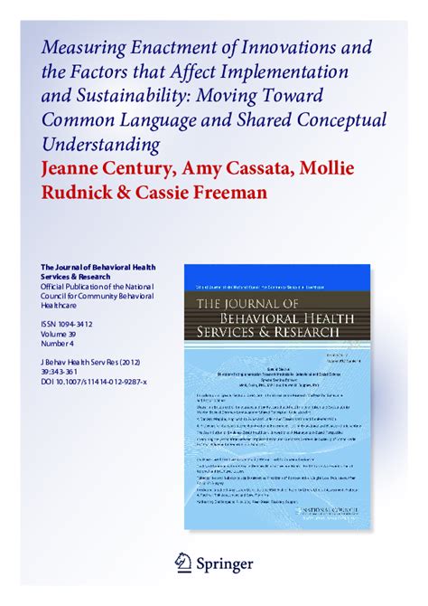 pdf measuring implementation spread and sustainability of