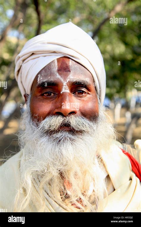 Indian Baba Swami Sadhu Holyman Saddhu In Front Of Temple In