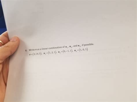 solved 6 write v as a linear combination of u u and u if