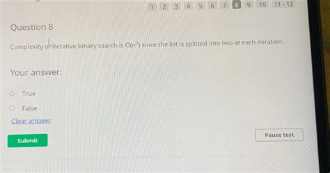 Solved Question 8complexity Onterative Binary Search Is