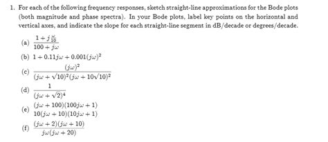 Solved For Each Of The Following Frequency Responses Sketch