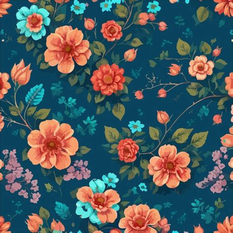Premium Vector Seamless Patterns Of Flowers And Trees And Repeating