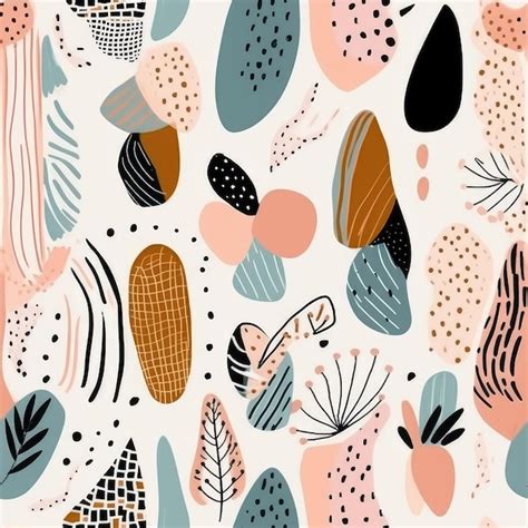 Seamless Tileable Patterns Of Abstract Graphic Elements That Are Continuous And Cohesive