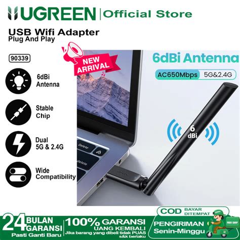 UGREEN USB Wifi Adapter High Gain Wireless Dual Band 2 4GHz 5GHz AC650 90339 Lazada Indonesia