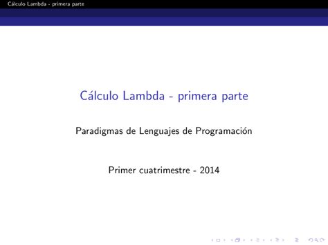 Cálculo Lambda Primera Parte