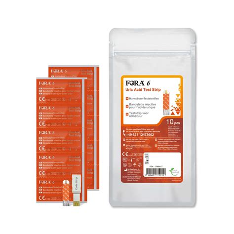 Fora 6 Uric Acid Test Strips 10 Pieces Tester