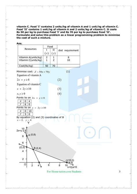 Important Questions For Class 12 Maths Chapter 12 Linear Programming