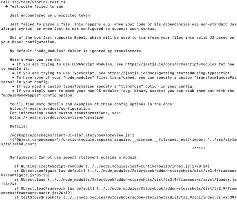 Storyshots Breaks Jest Tests · Issue 17952 · Storybookjsstorybook · Github