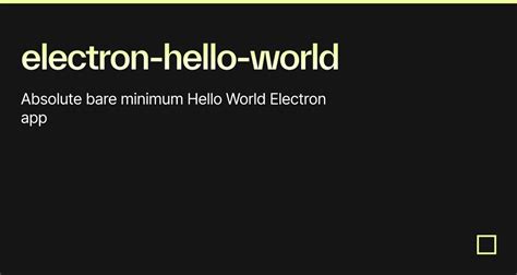 Electron Hello World Codesandbox