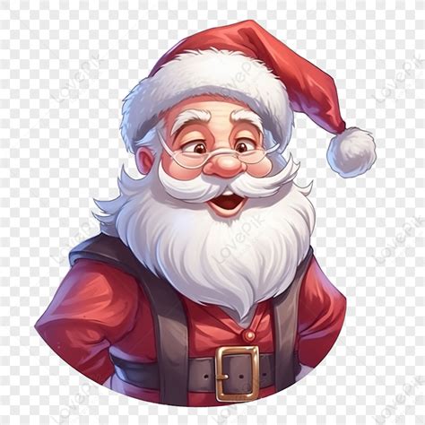 행복한 산타 초상화 크리스마스 캐릭터상징재미있는휴일 Png 일러스트 무료 다운로드 Lovepik