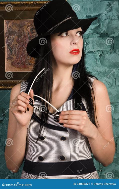 Gothic Model In The Interior Of The Boudoir Stock Image Image Of
