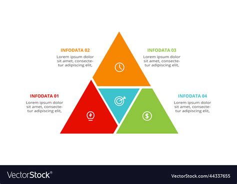 Triangle With Elements Infographic Template Vector Image