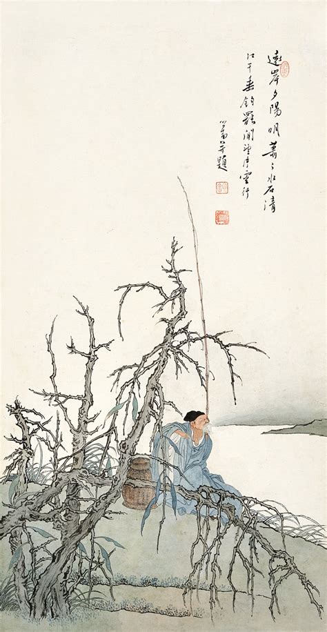 Pu Ru 溥儒 Fishing by the Shore 寒江獨釣 Fine Chinese Paintings 2021
