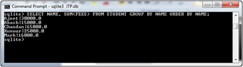 SQLite GROUP BY子句 极客笔记