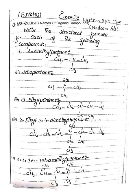 solution iupac names of organic structural formulas and conversions