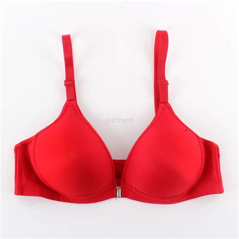 Sexy Women Front Closure Lace Racer Back Racerback Push Up Seamless Bra