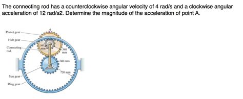 The Connecting Rod Has A Counterclockwise Angular Velocity Of 4 Rads And A Clockwise Angular