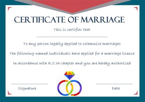 Church Marriage Certificate Templates Embossed Marriage Certificate