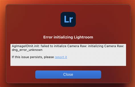 P Lightroom Error Failed To Initialize Camera R Adobe Product
