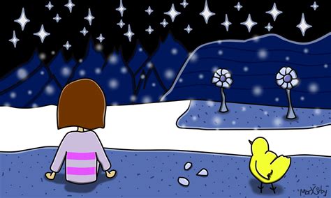 Undertale Waterfall With A Flying Duck By Marxkirby On Deviantart