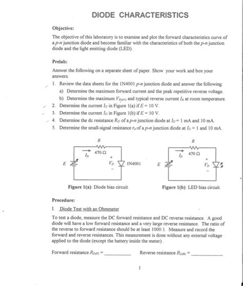Solved DIODE CHARACTERISTICS Objective The Objective Of Chegg Com