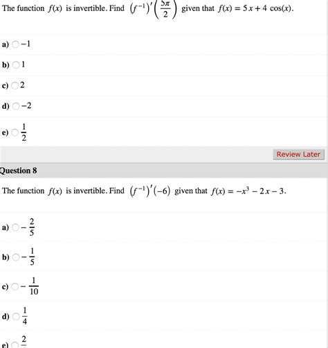 Solved WE The Function F X Is Invertible Find F Given Chegg Com