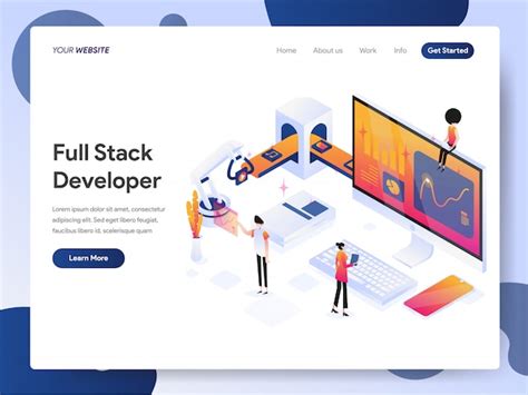 Premium Vector Full Stack Developer Banner Of Landing Page