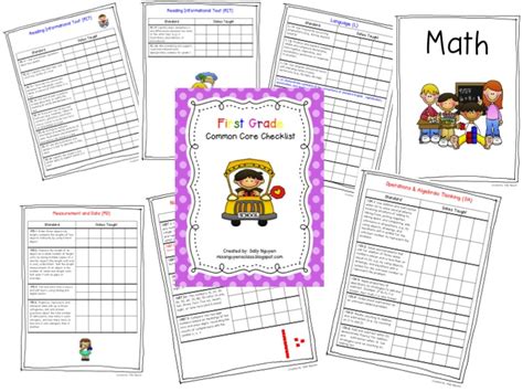 Miss Nguyens Class First Grade Common Core Checklist For Teachers