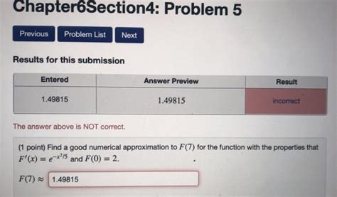Solved Chapter6section 4 Problem 5 Previous Problem List
