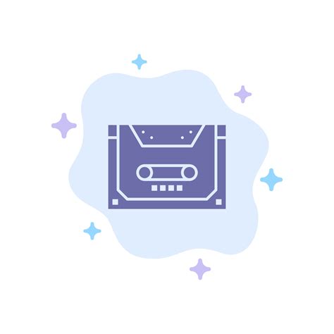 Analog Audio Cassette Compact Deck Blue Icon On Abstract Cloud Background 19091703 Vector Art At