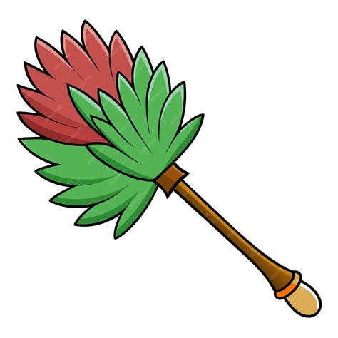 Feather Duster Clipart Cartoon Style Vector Illustration Premium Ai