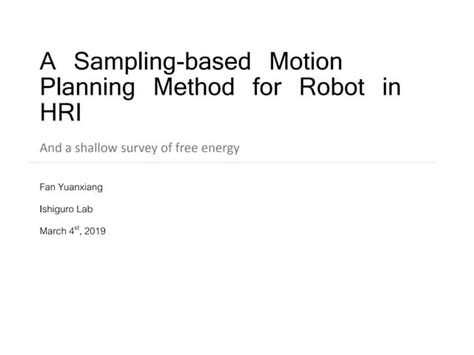 Sampling Based Motion Planning Method And Shallow Survey Pptx