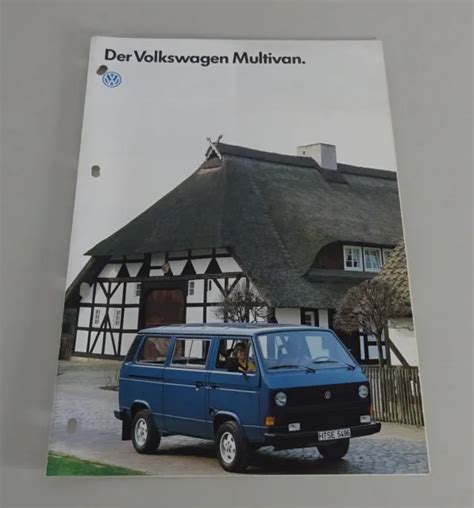 Prospectus Brochure Vw T3 Multivan Support 03 1987 Eur 22 32