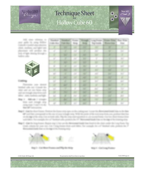 Hollow Cube 60 Technique Sheet 722267736316
