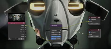node editor using blender to convert video with kuwahara filter