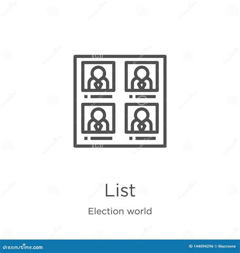 List Icon Vector From Election World Collection Thin Line List Outline Icon Vector Illustration