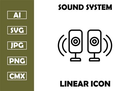 Sound System Vector Line Icon Design Graphic By Pexelpy Creative Fabrica