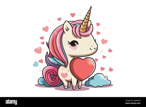 Unicorn Valentine Vector Illustration Stock Vector Image And Art Alamy