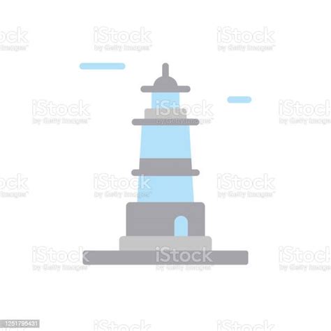 탐색 등대 아이콘 Ui 및 Ux 웹 사이트 또는 모바일 응용 프로그램에 대한 파로스 아이콘의 간단한 색상 벡터 요소 개념에 대한 스톡 벡터 아트 및 기타 이미지 Istock