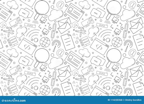 Vector Internet Pattern Internet Seamless Background Stock Vector Illustration Of Isolated
