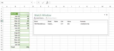 Formula Friday Use The Watch Window As A Floating Cell To See Your