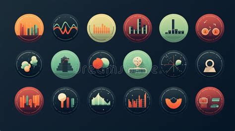 Colorful Data Visualization Icons Showcase Various Chart Types For Effective Information