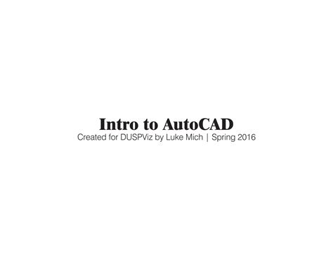 Intro To Autocad Pdf Desktop Publishing Computer Software And