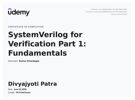 completed systemverilog course on udemy divyajyoti patra posted on the topic linkedin